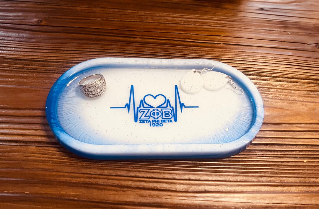 Zeta Phi Beta Heartbeat Trinket Tray. - Etsy