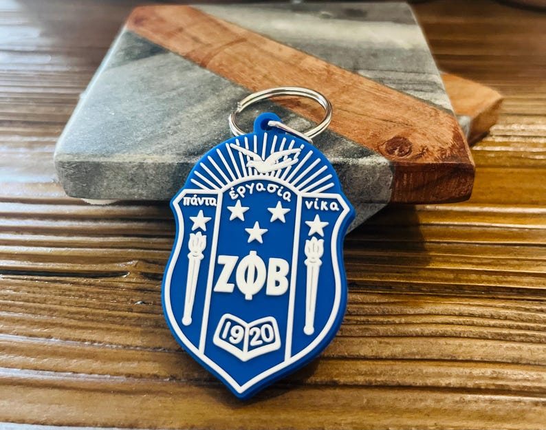 Zeta Phi Beta Crest Keychain - Etsy