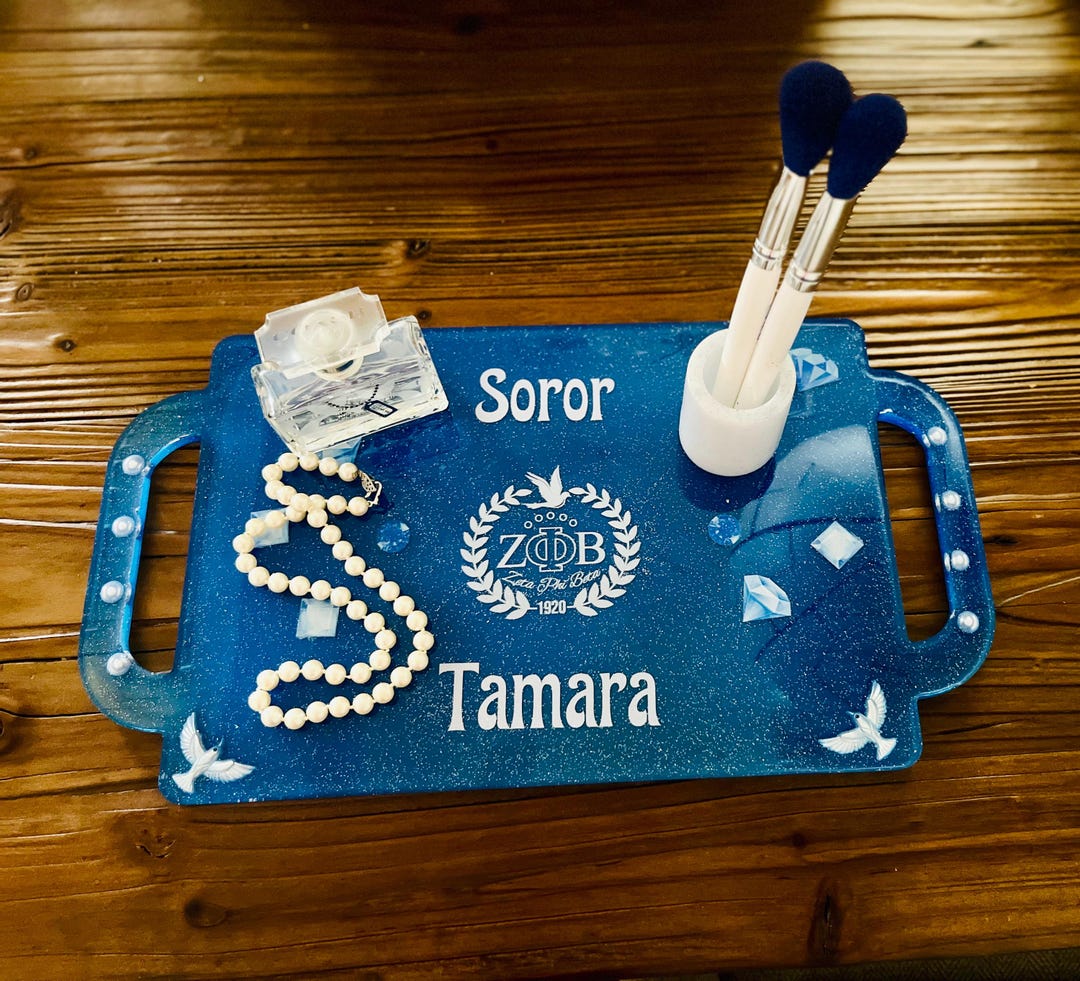 Customize Zeta Phi Beta Vanity Jewelry, Perfume, or Serving Tray. - Etsy