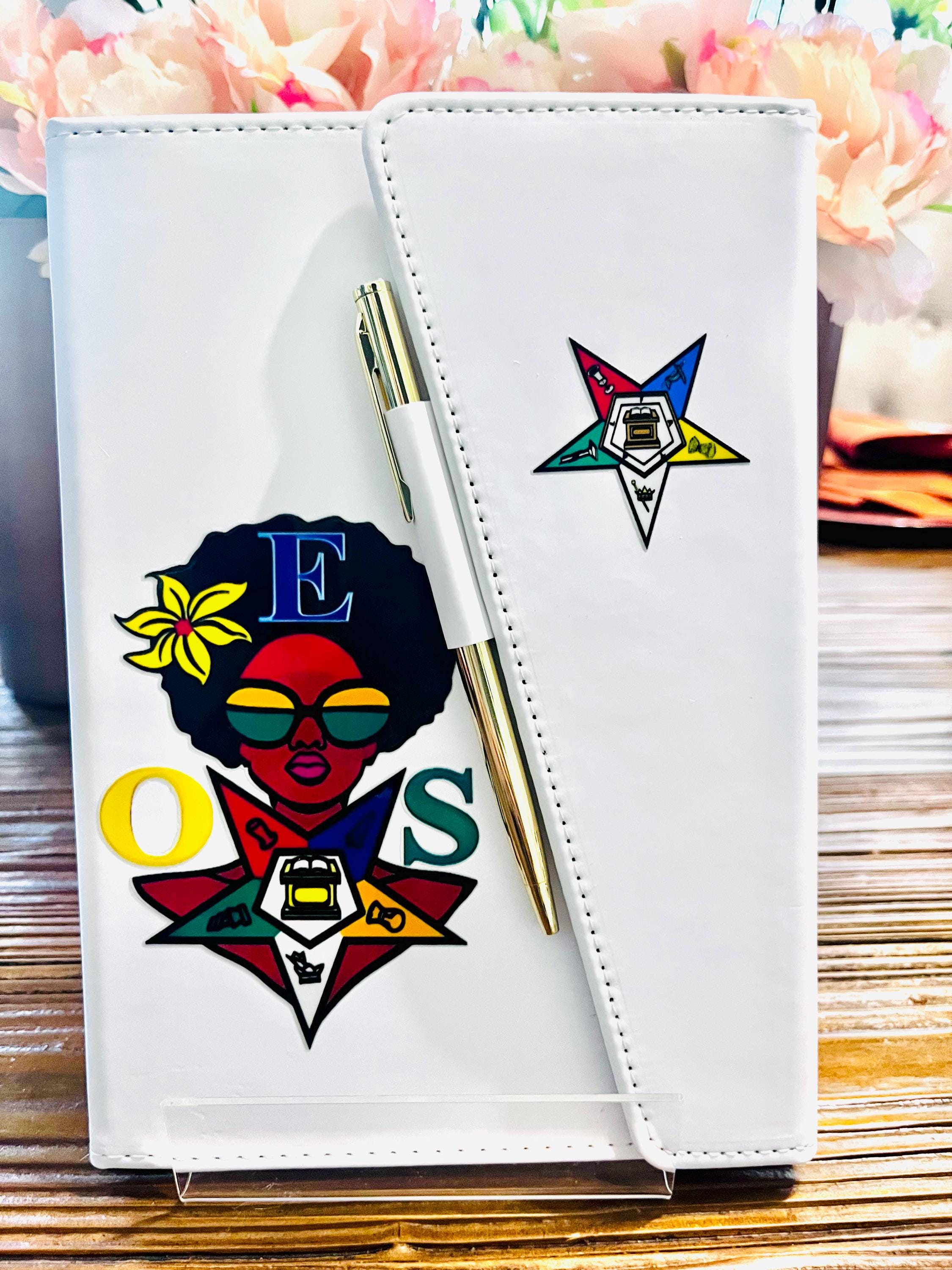 Order of the Eastern Star Inspired White Sleek Flap Journal With Pen ...