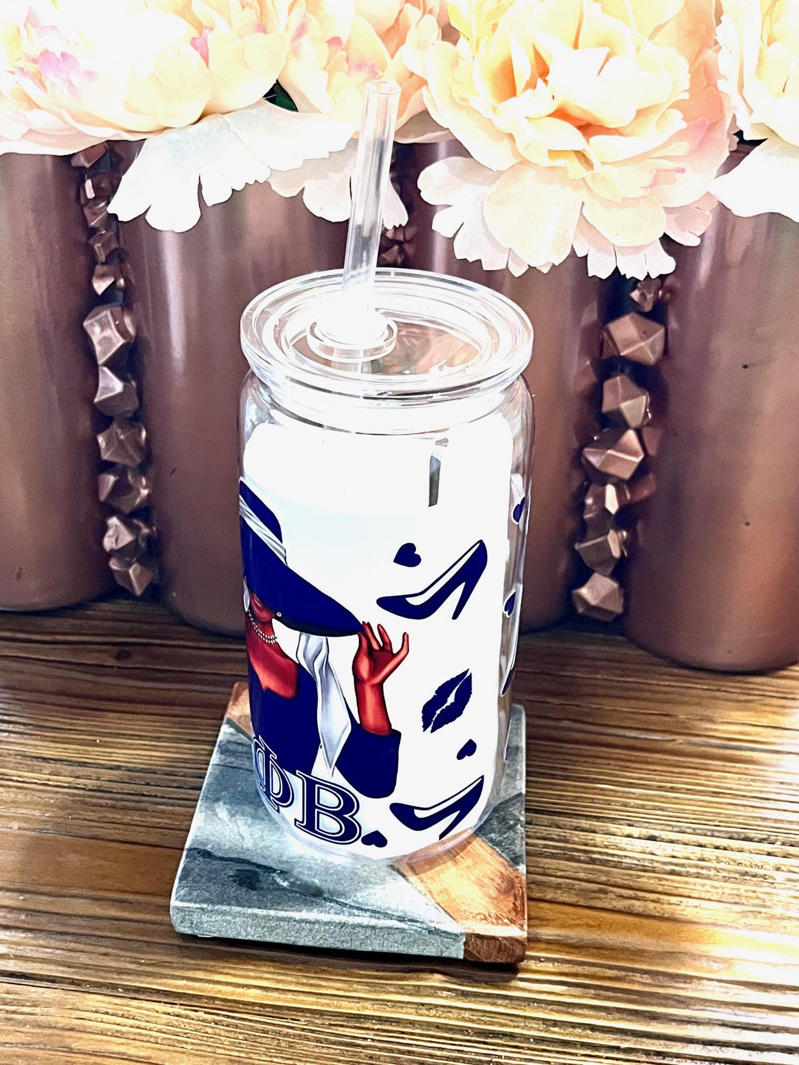 Zeta Phi Beta Lady 16oz Cup With Lid and Straw - Etsy