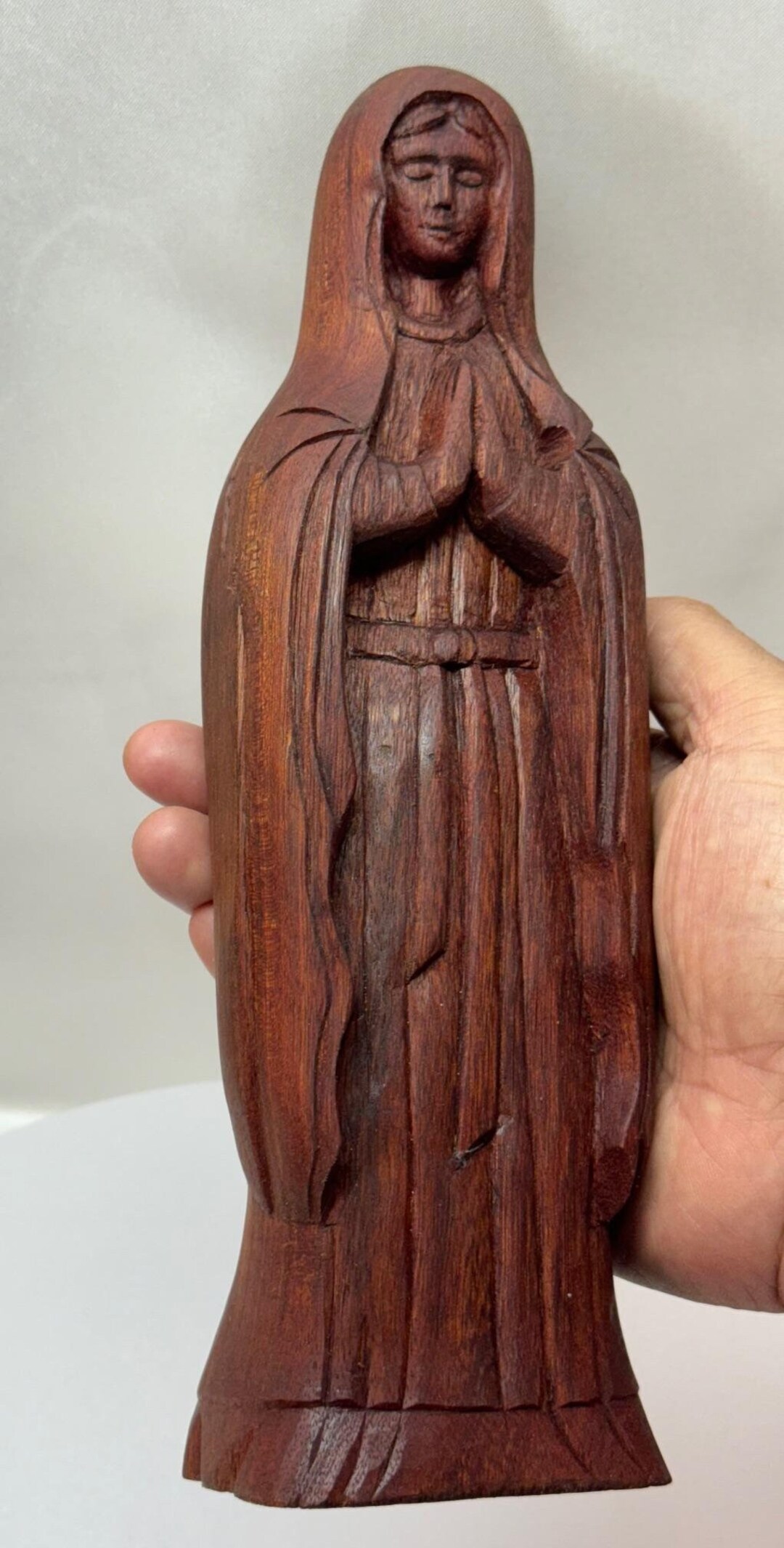 Virgin Mary Hand Curved Wood Statue, 10 Inch. - Etsy