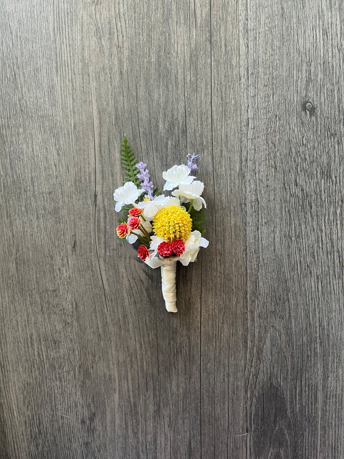 Wildflower Lavender Boutonniere, Handmade Rustic Wedding Boutonniere ...