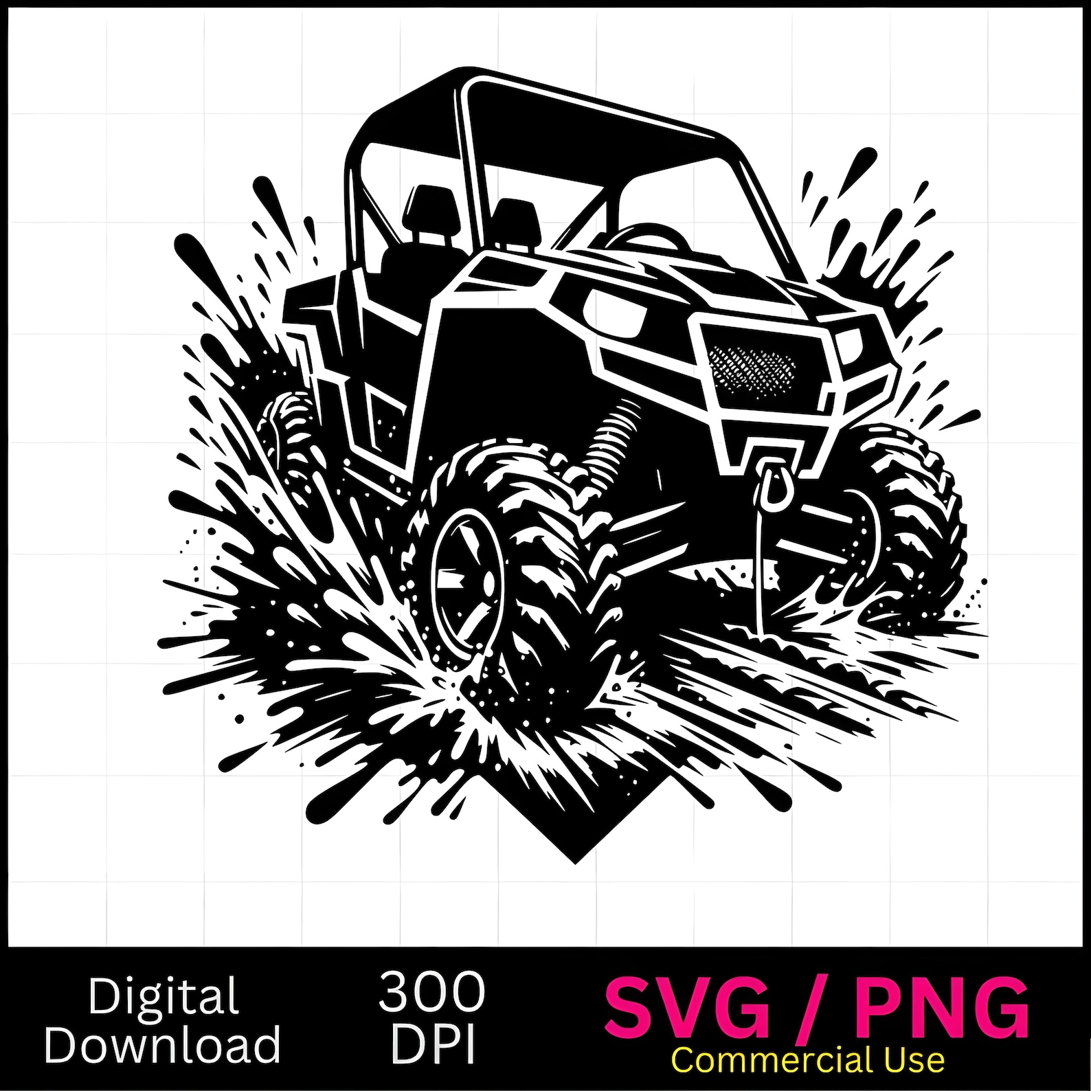 UTV Mudding SVG PNG: Quad Vector Graphic, Laser Cut File (digital ...