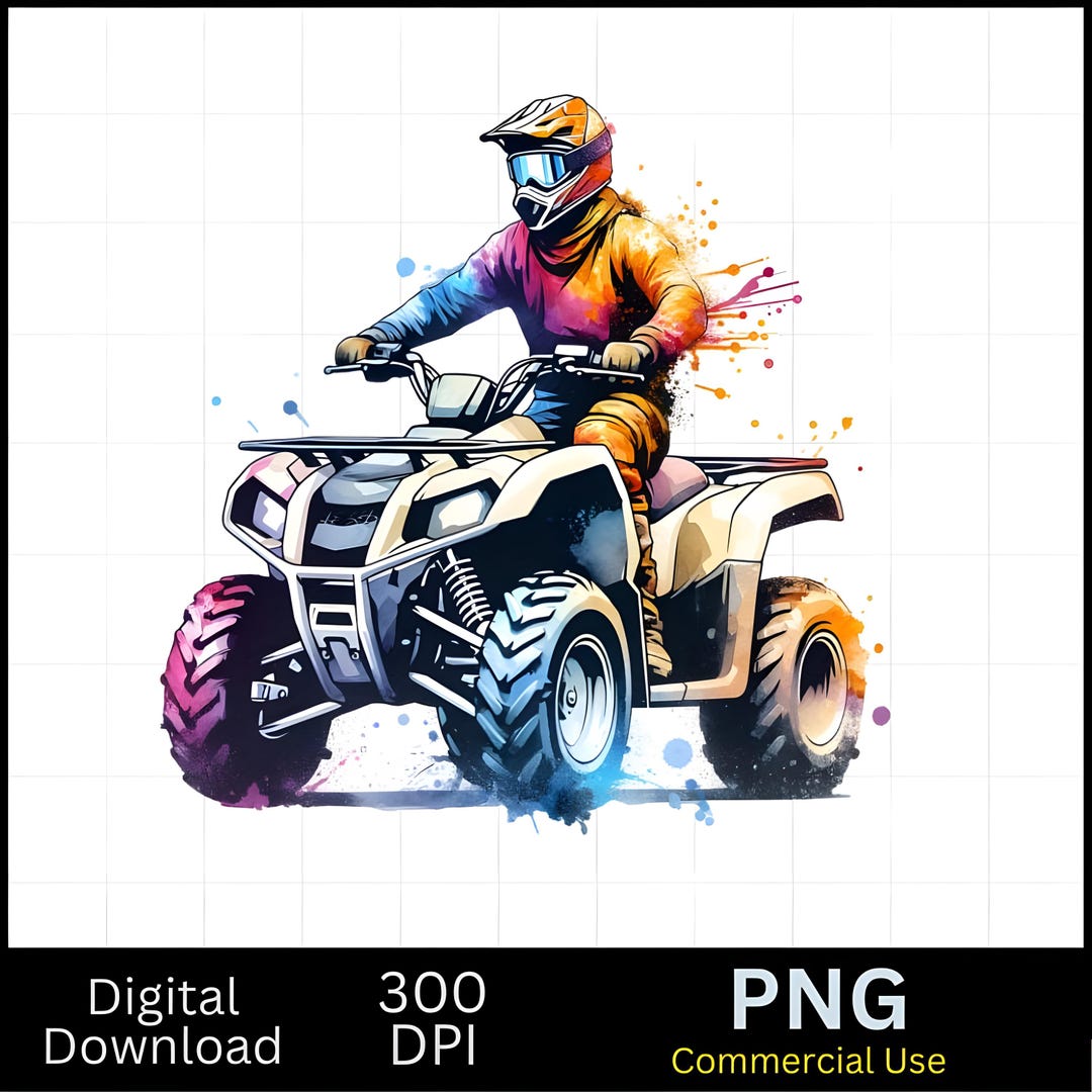ATV Rider Watercolor Sublimation Digital Download PNG Racing Outdoors ...