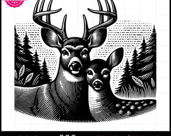 Buck in Woods SVG, Buck Clipart, Whitetail Svg, Hunting Svg, Deer ...
