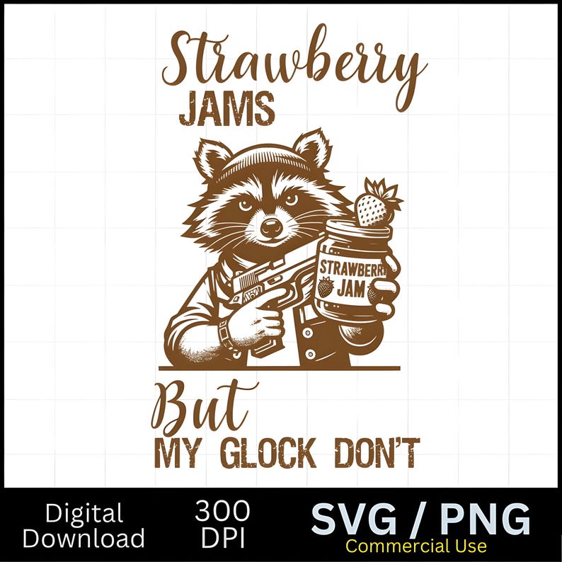 Strawberry Jams Raccoon Meme, Funny Sarcastic Design (SVG PNG) - Etsy