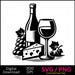 Wine and Cheese SVG PNG, Vector Graphic, Laser Engraver, Cnc, Clip Art, Laser Ready, Cutting ...