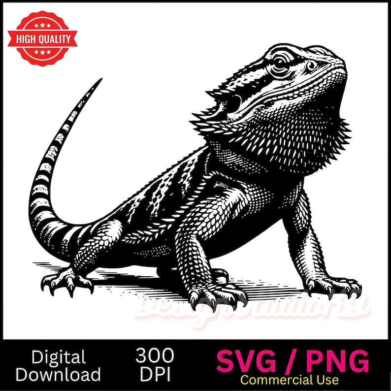 Bearded Dragon Design | SVG PNG | Vector Graphic Cut File Laser Clip ...