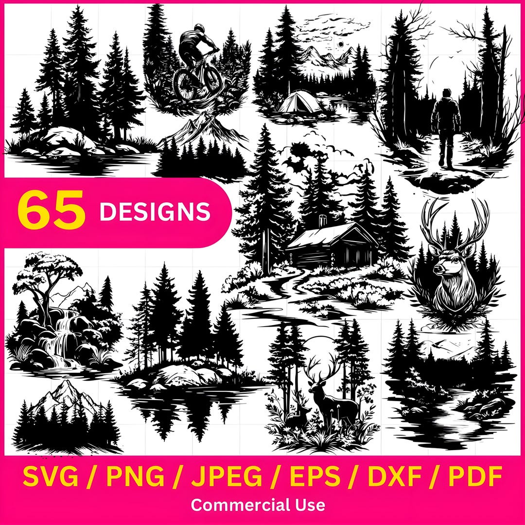 Forest Landscape SVG / Forest Scene / Forest Silhouette/ for Cricut ...
