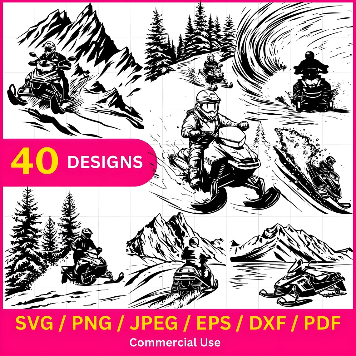 Snowmobile Svg Png Bundle, Snowmobiling Quotes, Winter Sport, Sled Life ...