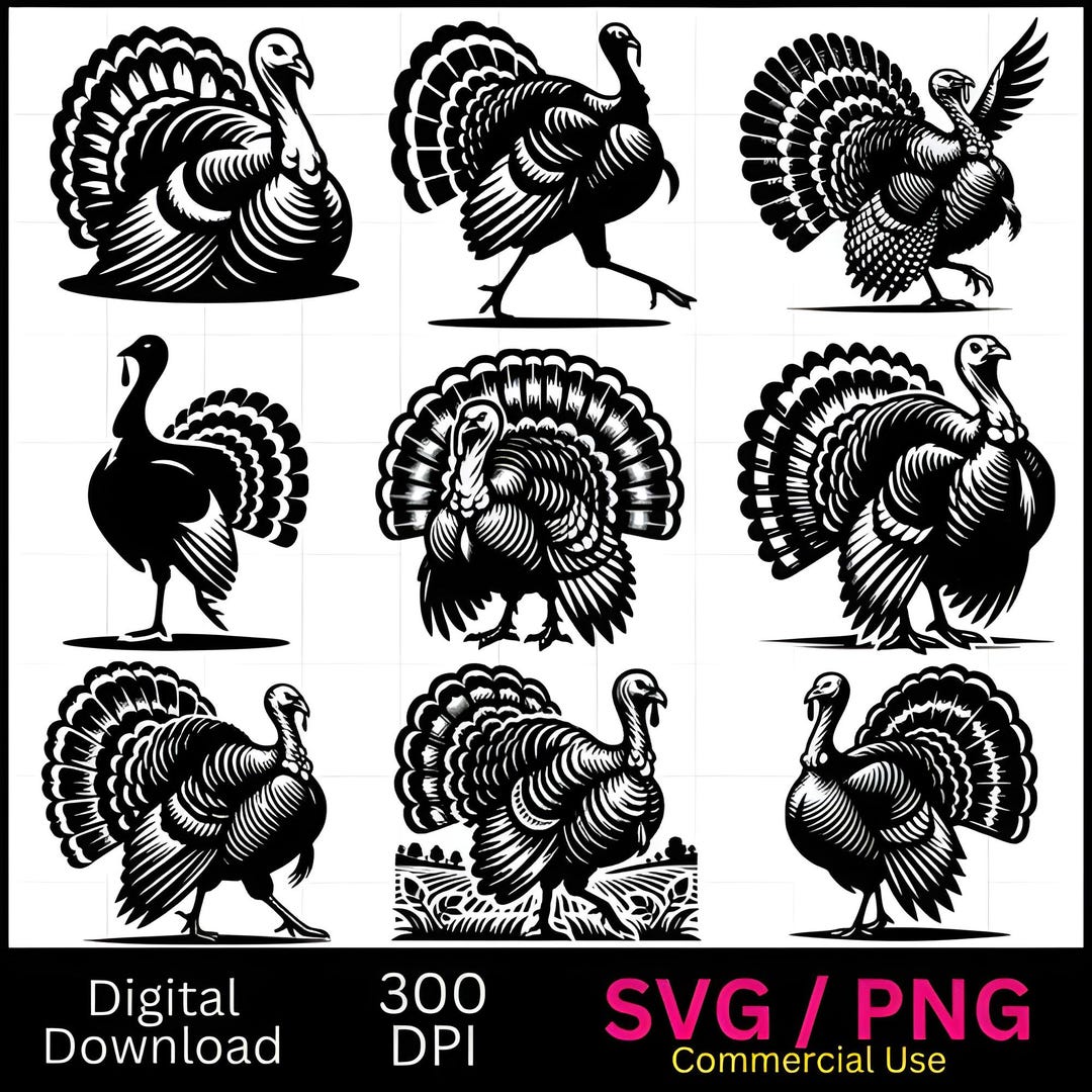 Turkey Laser Cut File | Farm Animal SVG | Thanksgiving Turkey ...