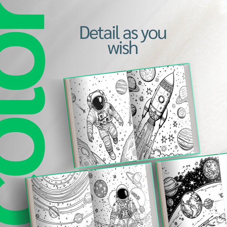 50 Outerspace Coloring Book Digital Download Coloring Page Printable ...