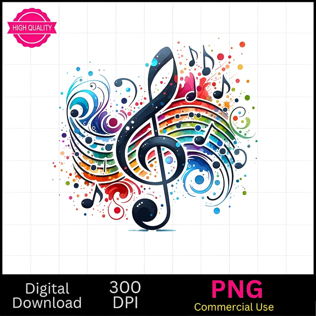 Pacote de Clipart de Notas Musicais Harmoniosas | Arte Musical em PNG ...