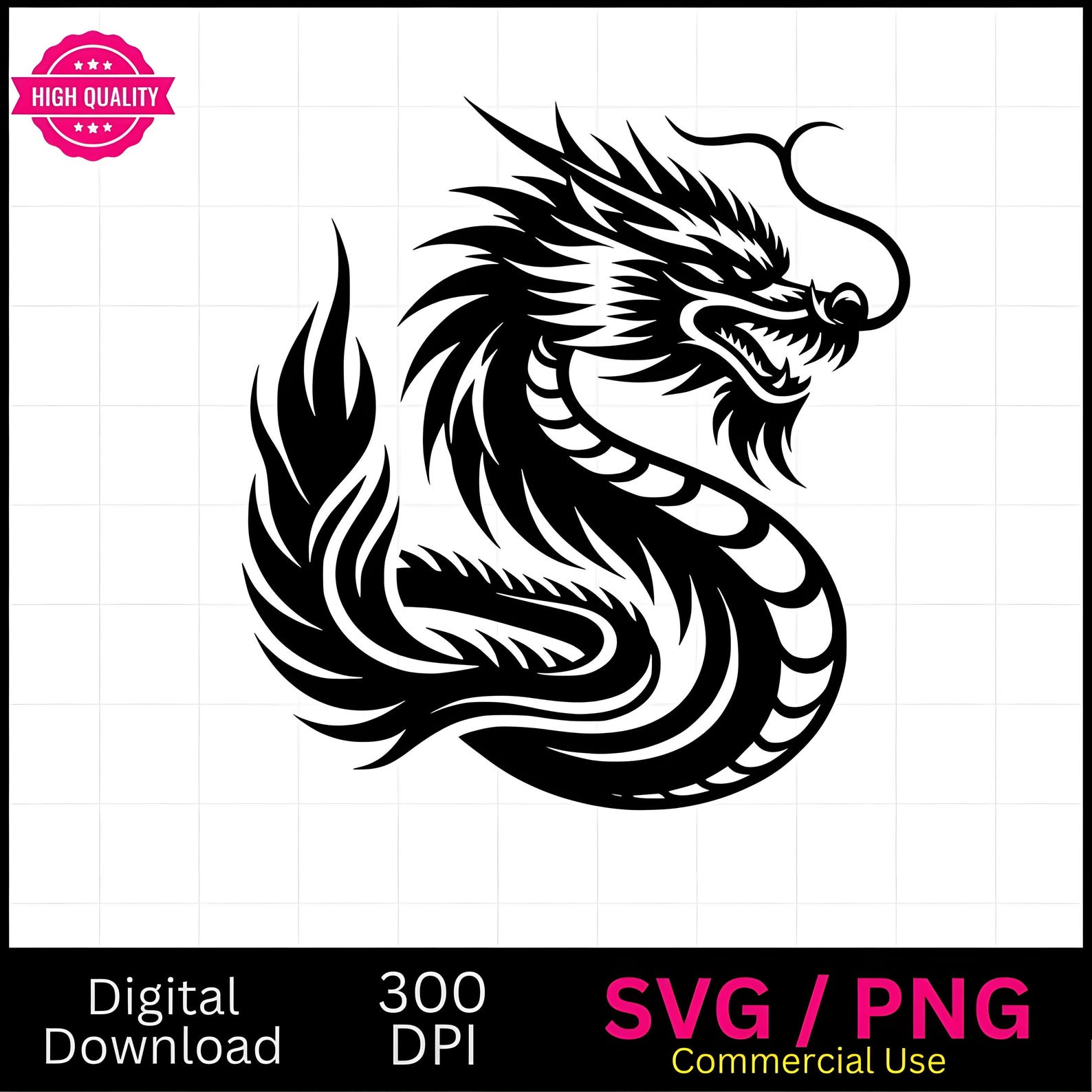 Dragon SVG PNG, Chinese Dragon Svg, Fantasy Svg, SVG Files for Cricut ...