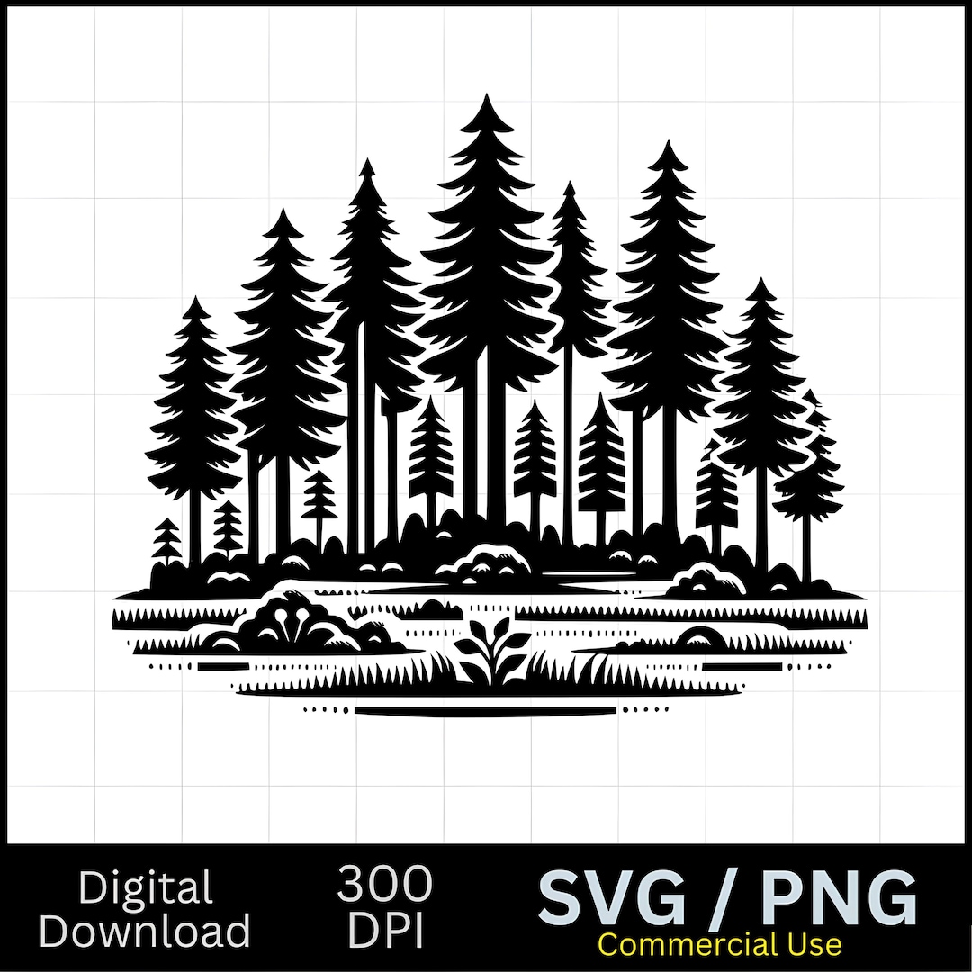 Forest Landscape SVG / Forest Scene Svg / Forest Silhouette Svg ...