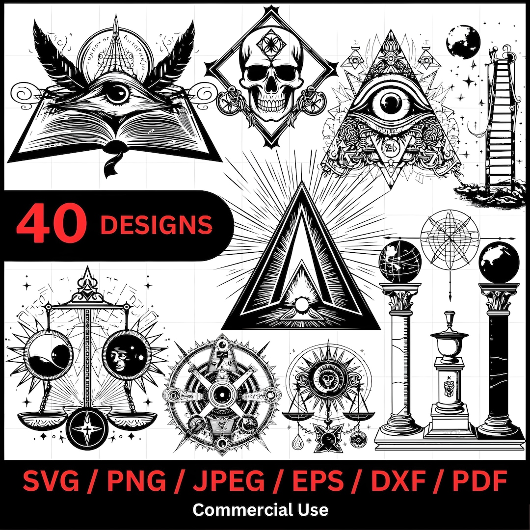 Masonic SVG PNG Design Bundle | Freemasonry Clipart for Crafts, Apparel ...