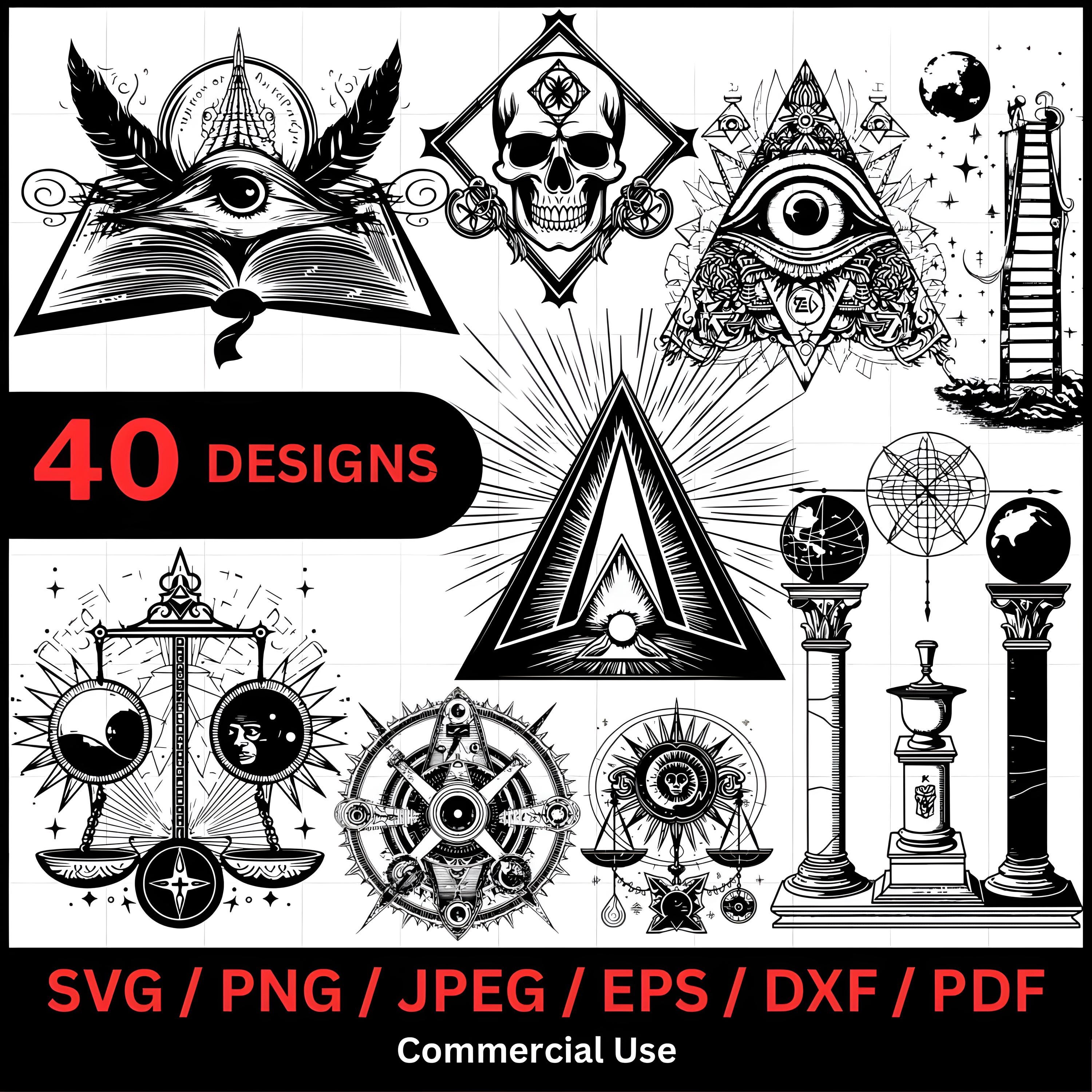 Masonic SVG PNG Design Bundle | Freemasonry Clipart for Crafts, Apparel ...