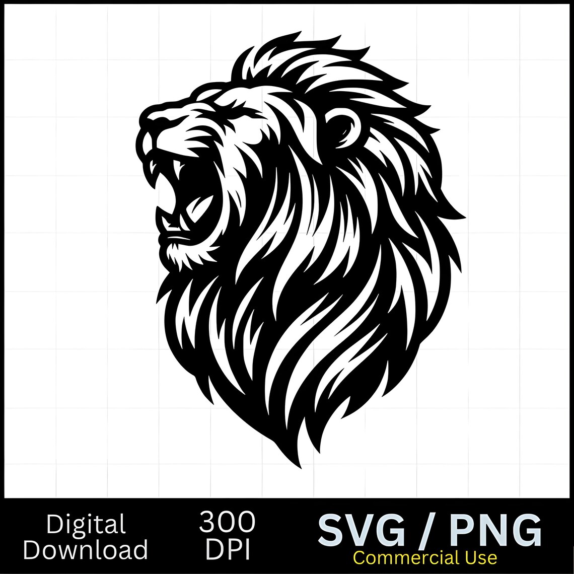 Roaring Lion Digital SVG Cut, Vector Image, Adorable Big Cat, Big Cat ...