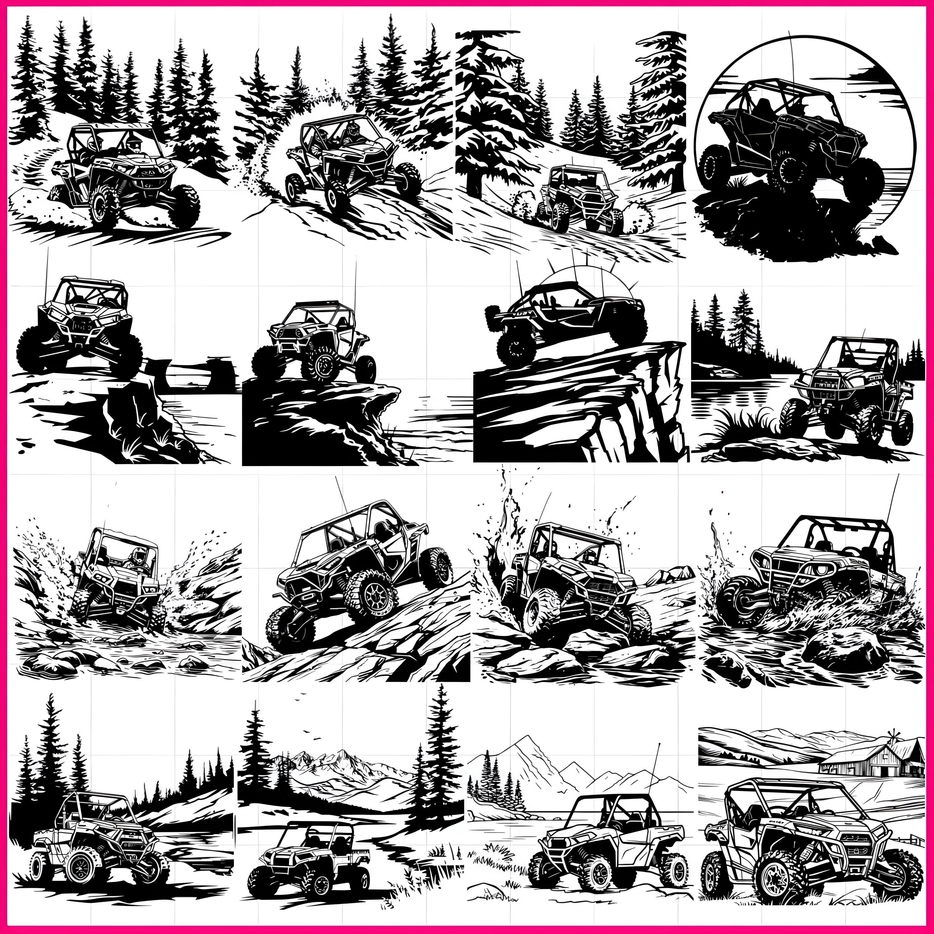 UTV Vector Clipart Bundle: Off-road Vehicle Graphics (digital Download ...