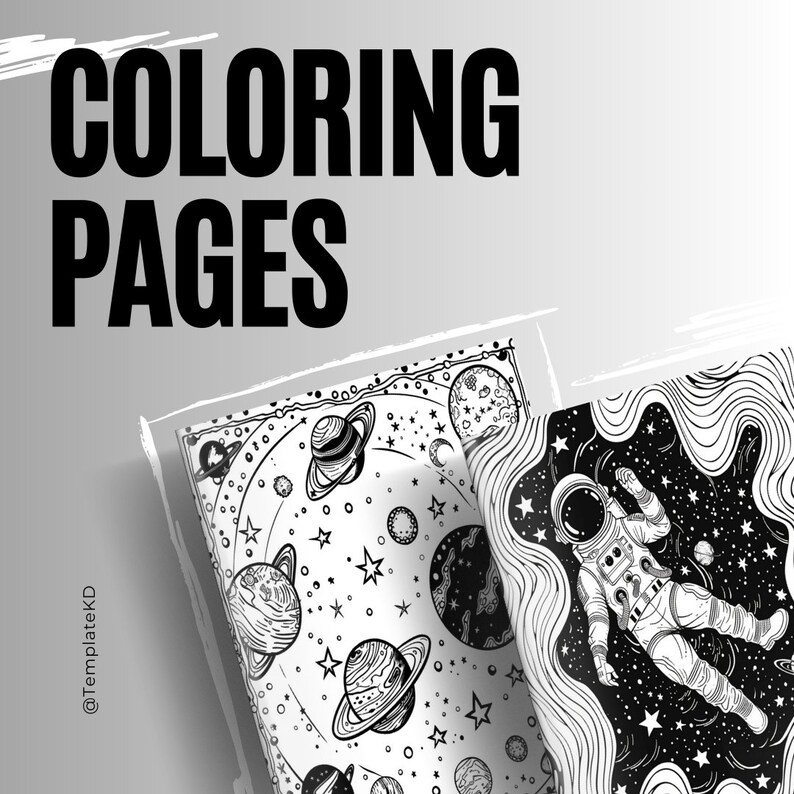 50 Outerspace Coloring Book Digital Download Coloring Page Printable ...