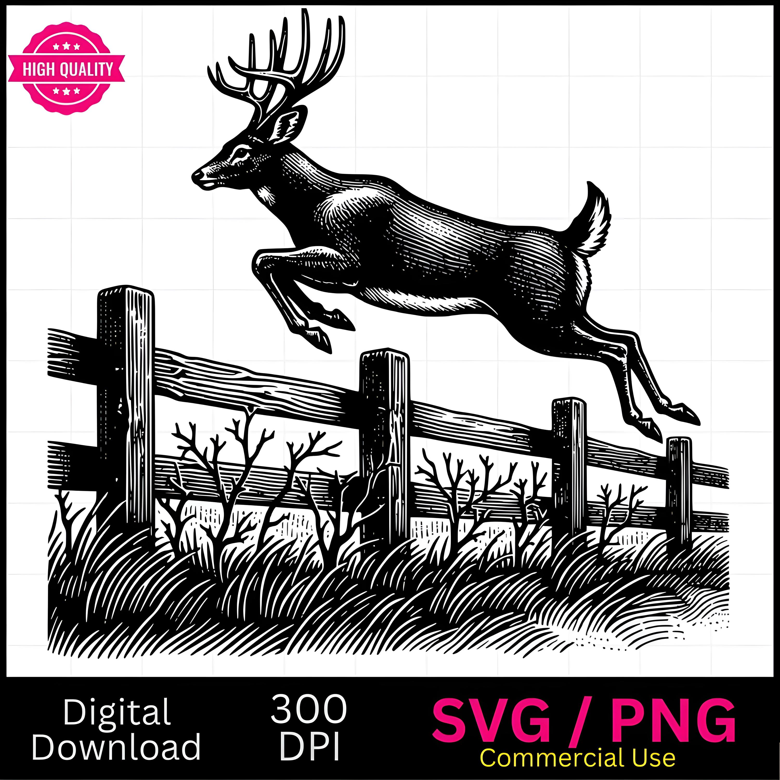 Buck Jumping Fence Vector Graphic: SVG, PNG (digital Download) - Etsy