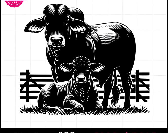 Brahman Bull SVG, Animal Clipart, Cute Animal, Farm, Vector Graphic ...