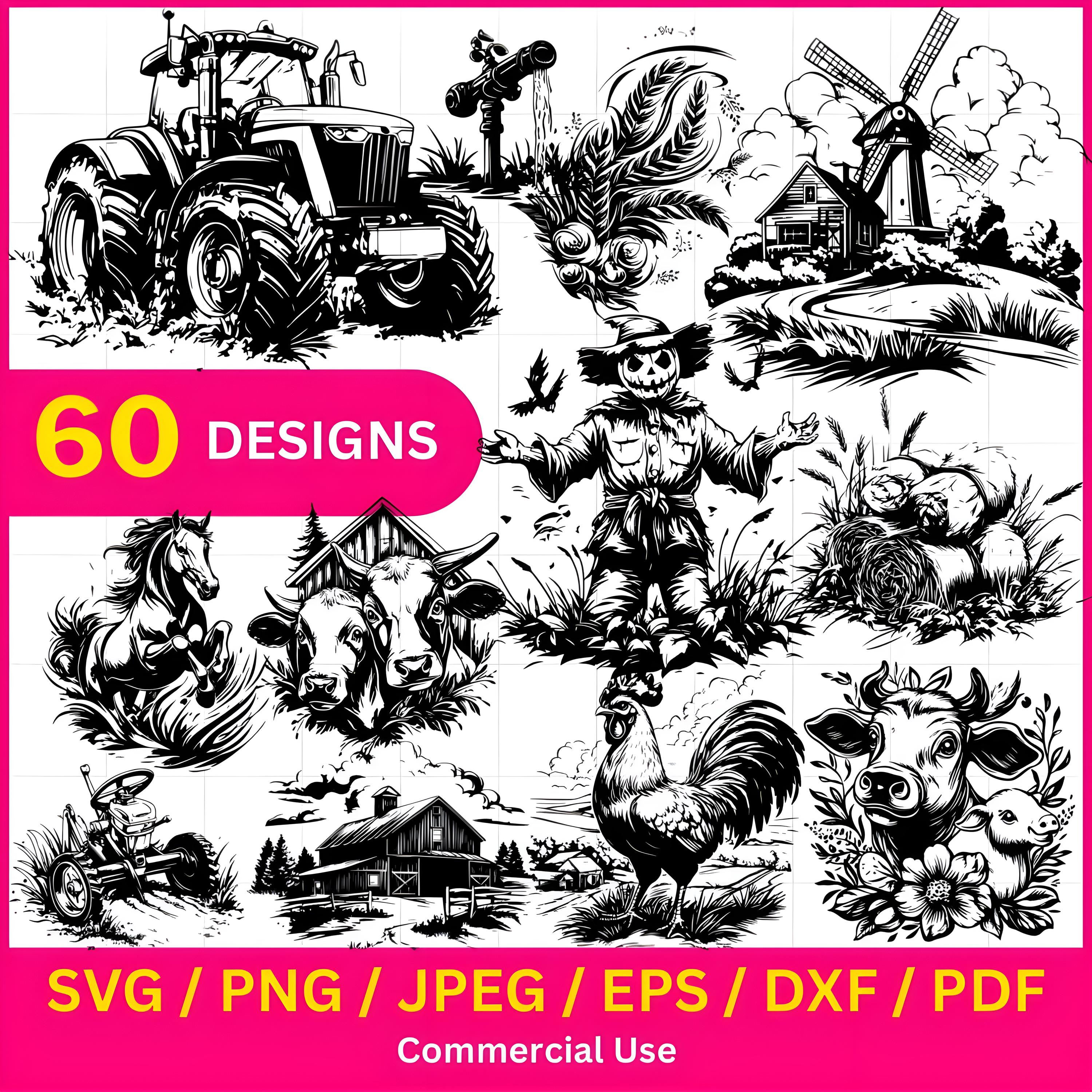 Farm Animal Scene SVG / Farm Cut Files / Laser Engrave File / Farm ...