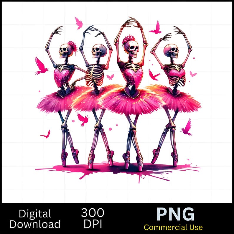 Spooky Ballerina Skeleton Dance Funny Halloween Ballet PNG Halloween ...