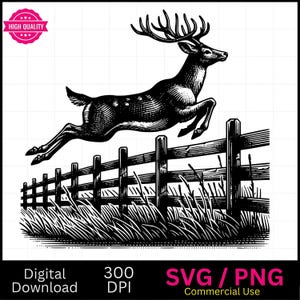 Buck Jumping Fence SVG PNG: Laser Cut Vector Graphic (digital Download ...