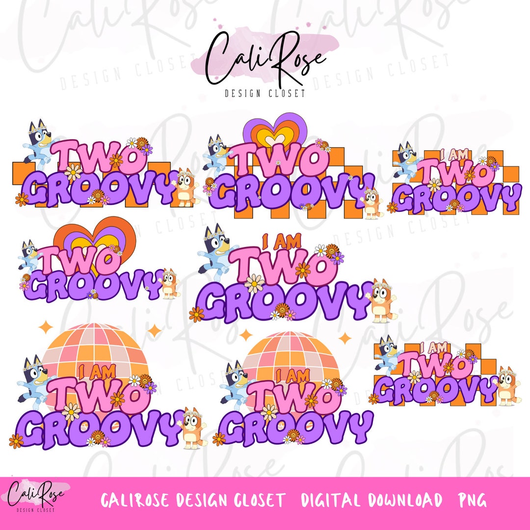 Two Groovy Bluey Dog Pack 8 Designs Sublimation Png Digital Download - Etsy