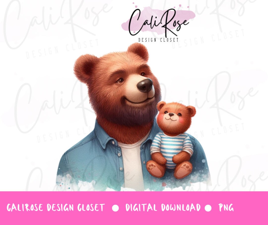 Water Colour Bear Dad and Son Png Digital Download - Etsy