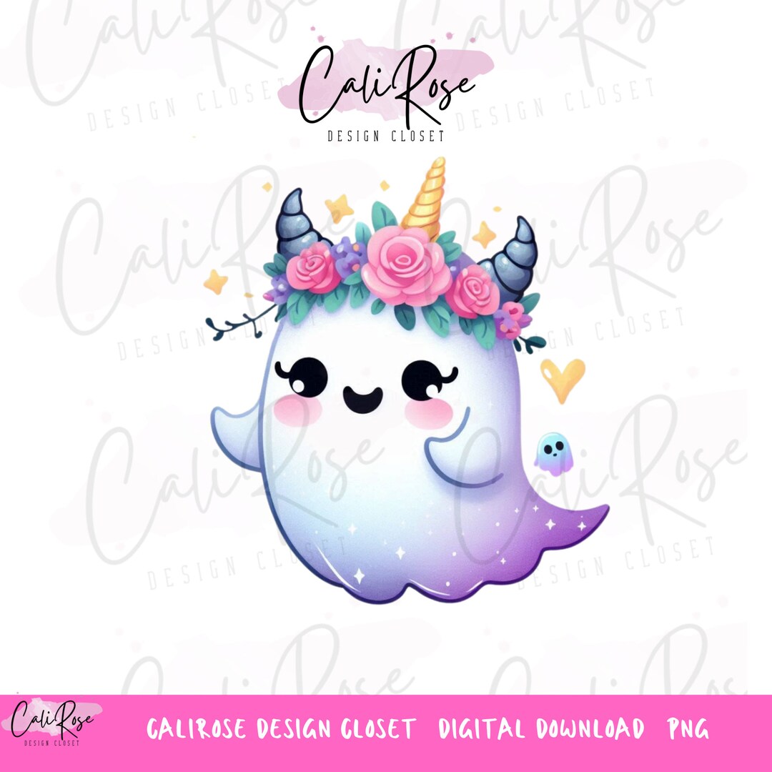 Uni Ghost Flower Png Sublimation Digital Download - Etsy