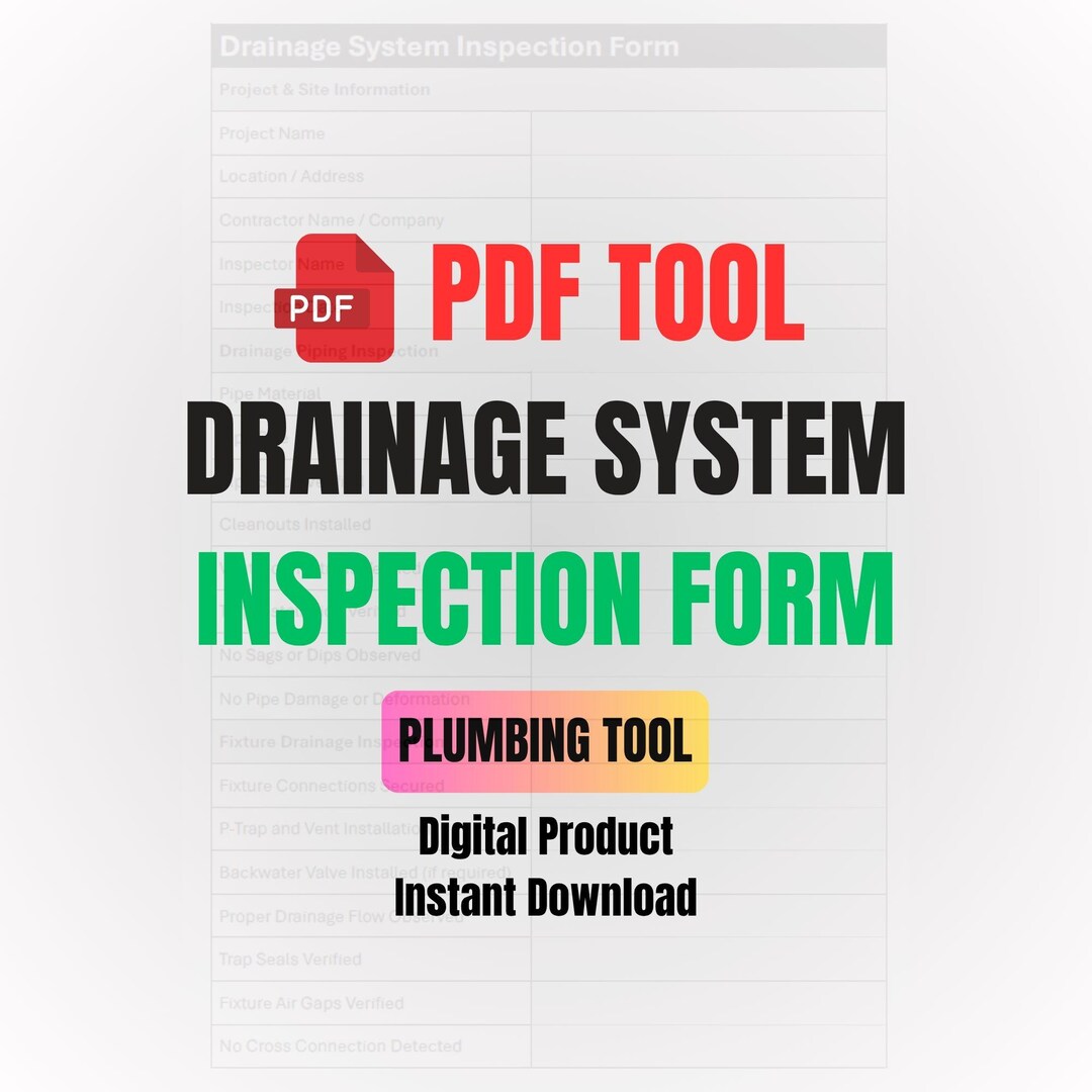 Drainage System Inspection Form – Plumbing Rough-in & Final Inspection ...