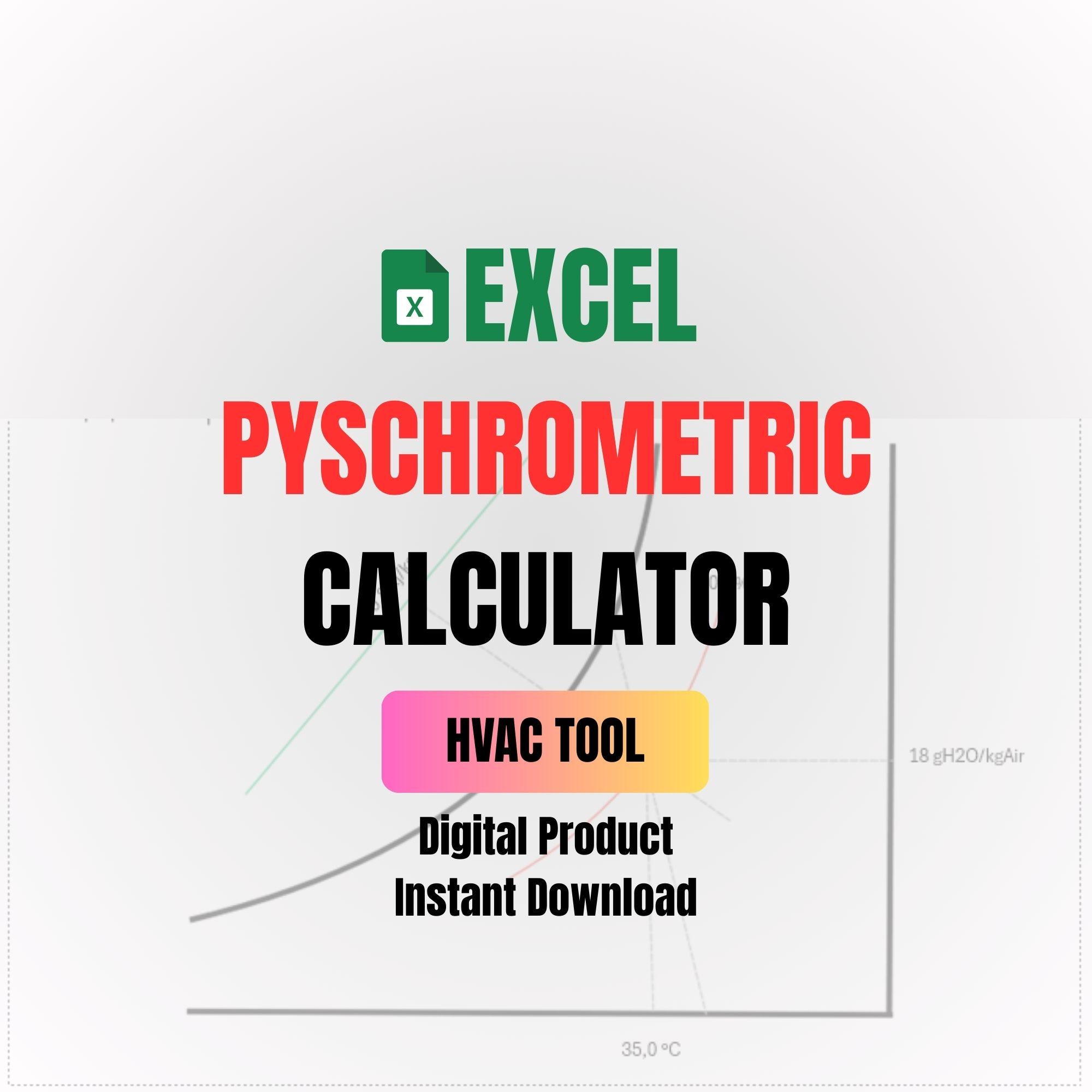 Excel Psychrometric Calculator (SI Units) – HVAC Engineering Tool - Etsy