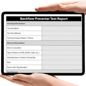 Backflow Preventer Test Report – Fillable PDF Form for Annual ...