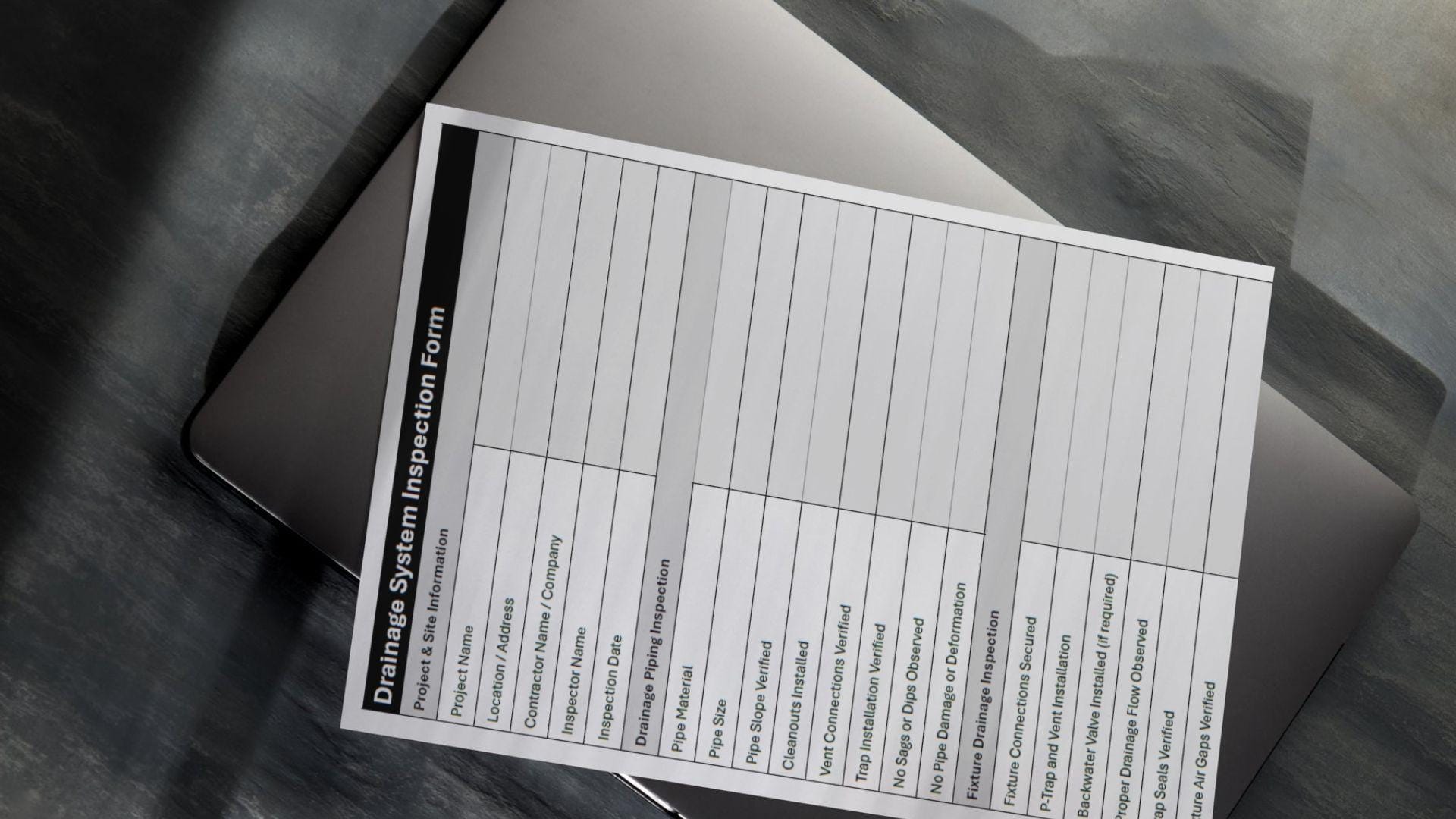 Drainage System Inspection Form – Plumbing Rough-in & Final Inspection ...