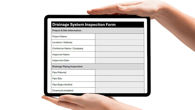 Drainage System Inspection Form – Plumbing Rough-in & Final Inspection ...