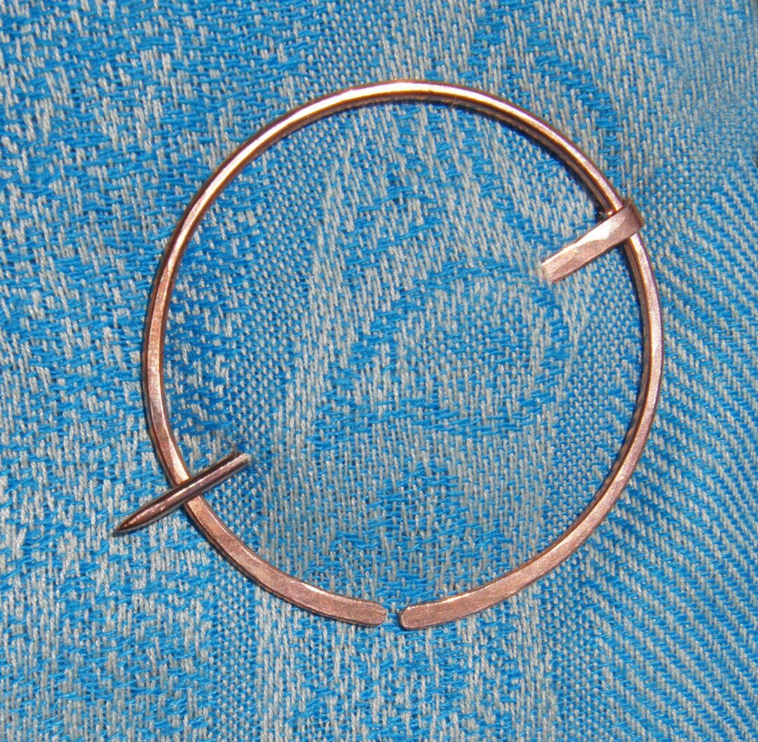 Extra Large Shawl Pin Brooch, Copper Penannular, Celtic Style Sweater ...