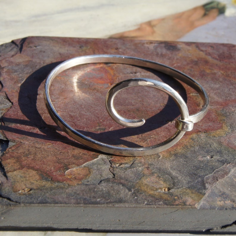 Sterling Silver Swirl Bangle Bracelet - Etsy