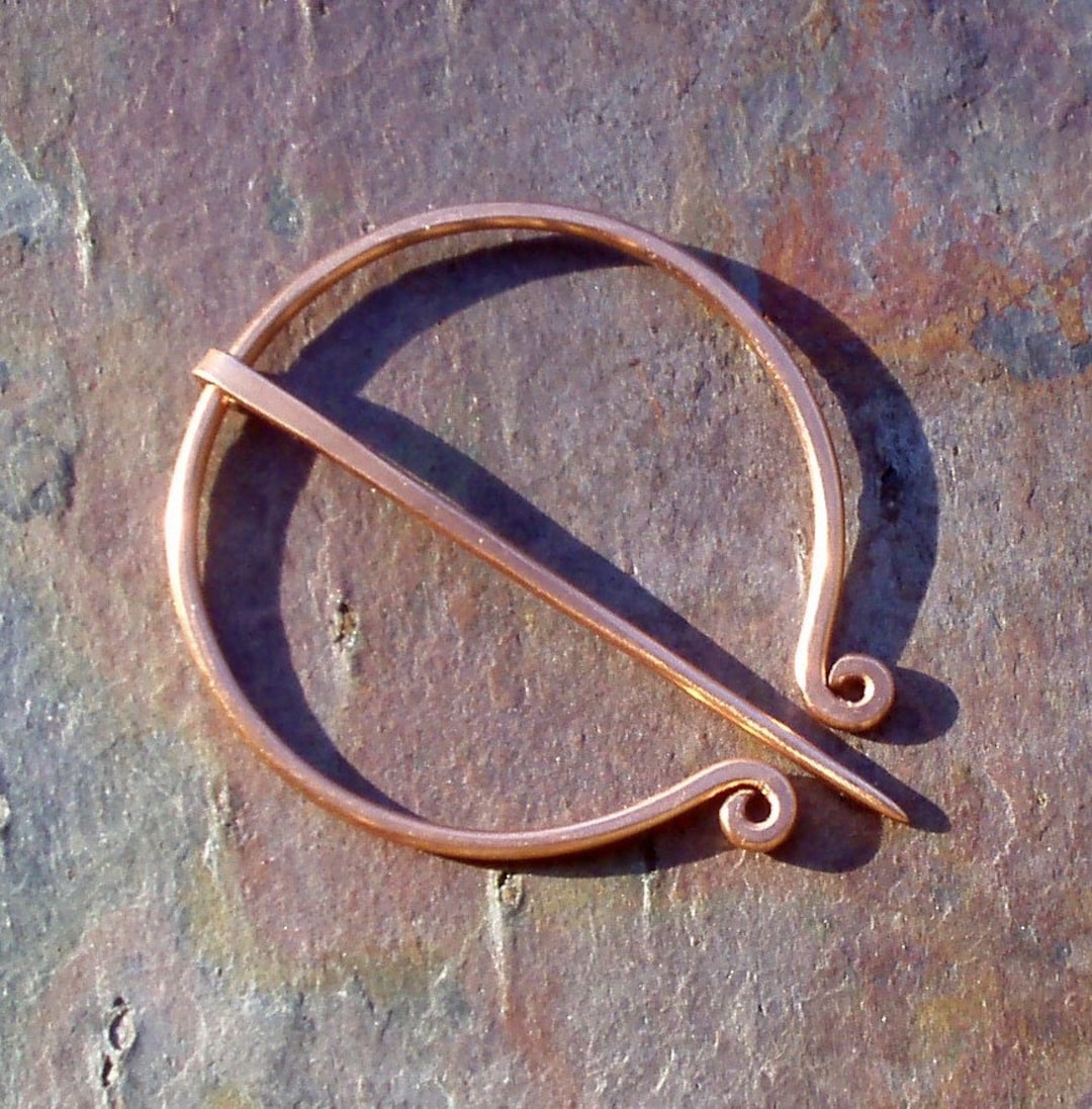Copper Penannular Brooch: Hand Forged Scarf Pin, Shawl Clasp - Etsy