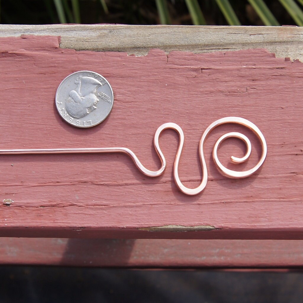 Celtic Swirl Long Copper Hair Stick Scarf Pin Shawl or Hat - Etsy