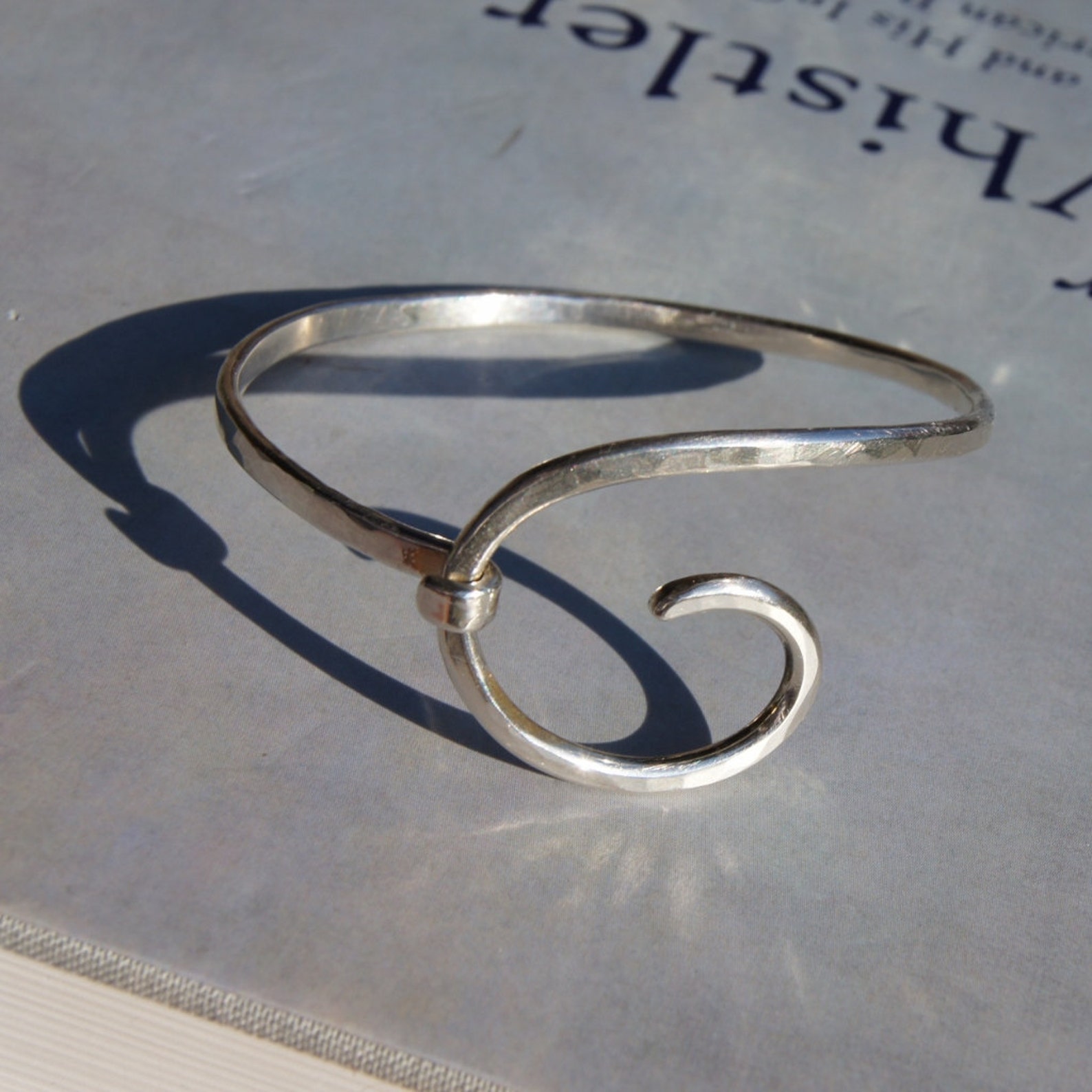 Sterling Silver Swirl Bangle Bracelet - Etsy