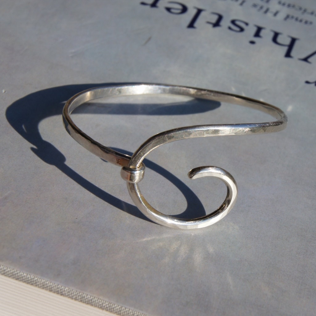 Sterling Silver Swirl Bangle Bracelet - Etsy