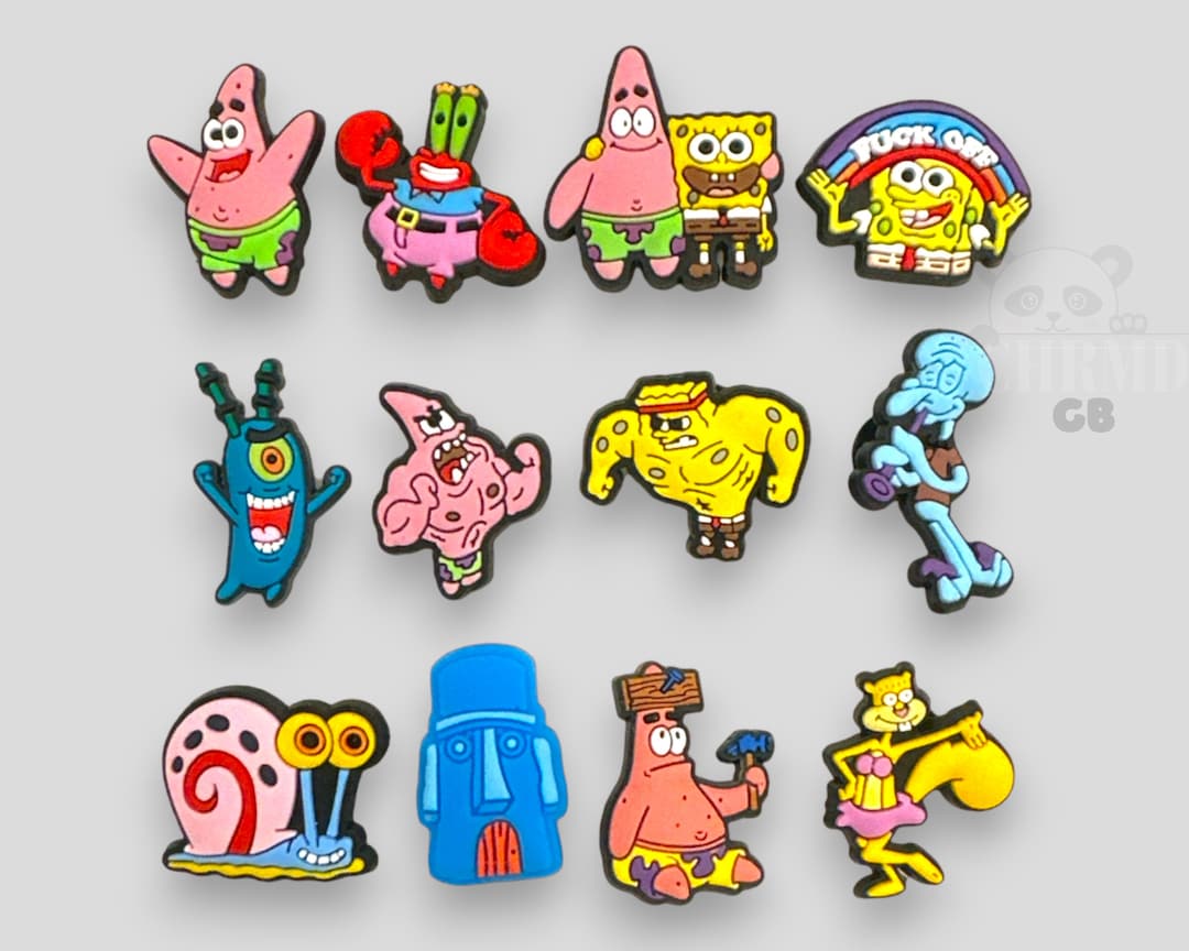 Spongebob Croc Charms, Cartoon Croc Charms, Funny Croc Charms, Cute ...