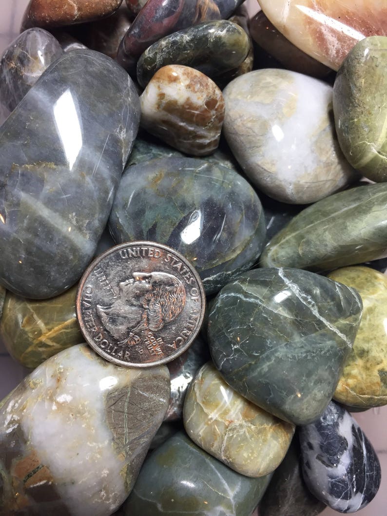 10 Polished Lined Stones Wedding Blessing Wishing Stones - Etsy