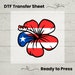 Puerto Rico Flower DTF, Dtf Transfer Sheet, Ready to Press, Custom Dtf ...