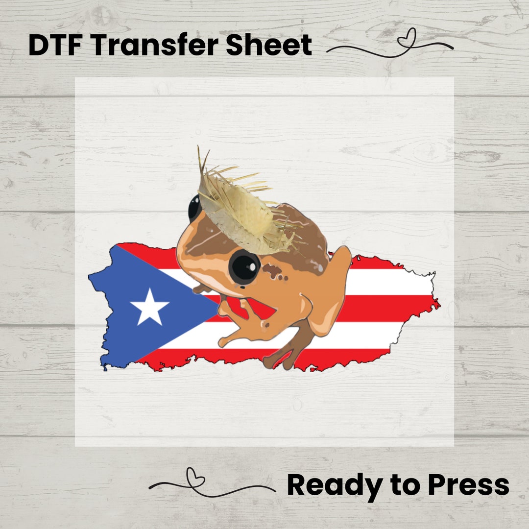 Puerto Rico Coqui DTF, Dtf Transfer Sheet, Ready to Press, Custom Dtf ...