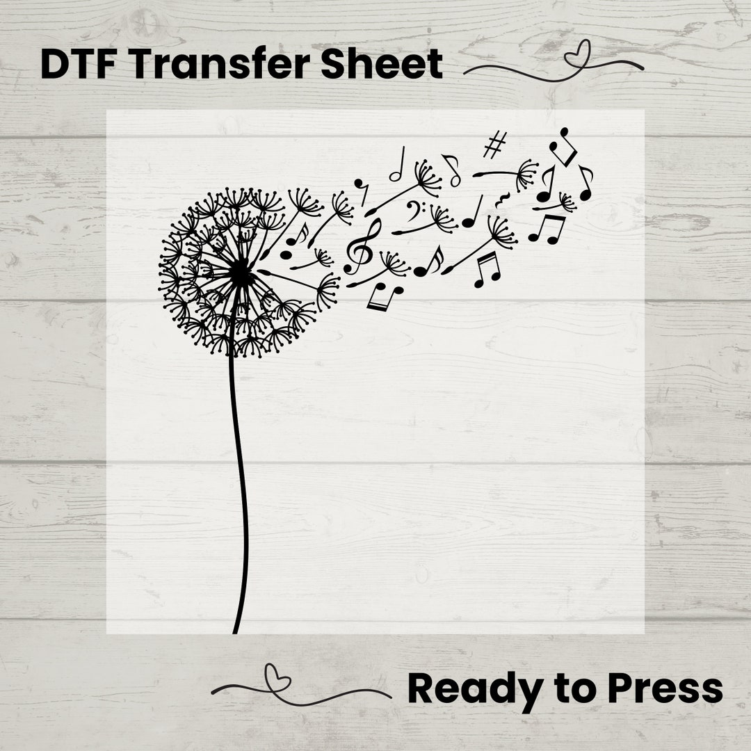 Musical Dandelion DTF Transfer Sheet: Ready to Press - Etsy