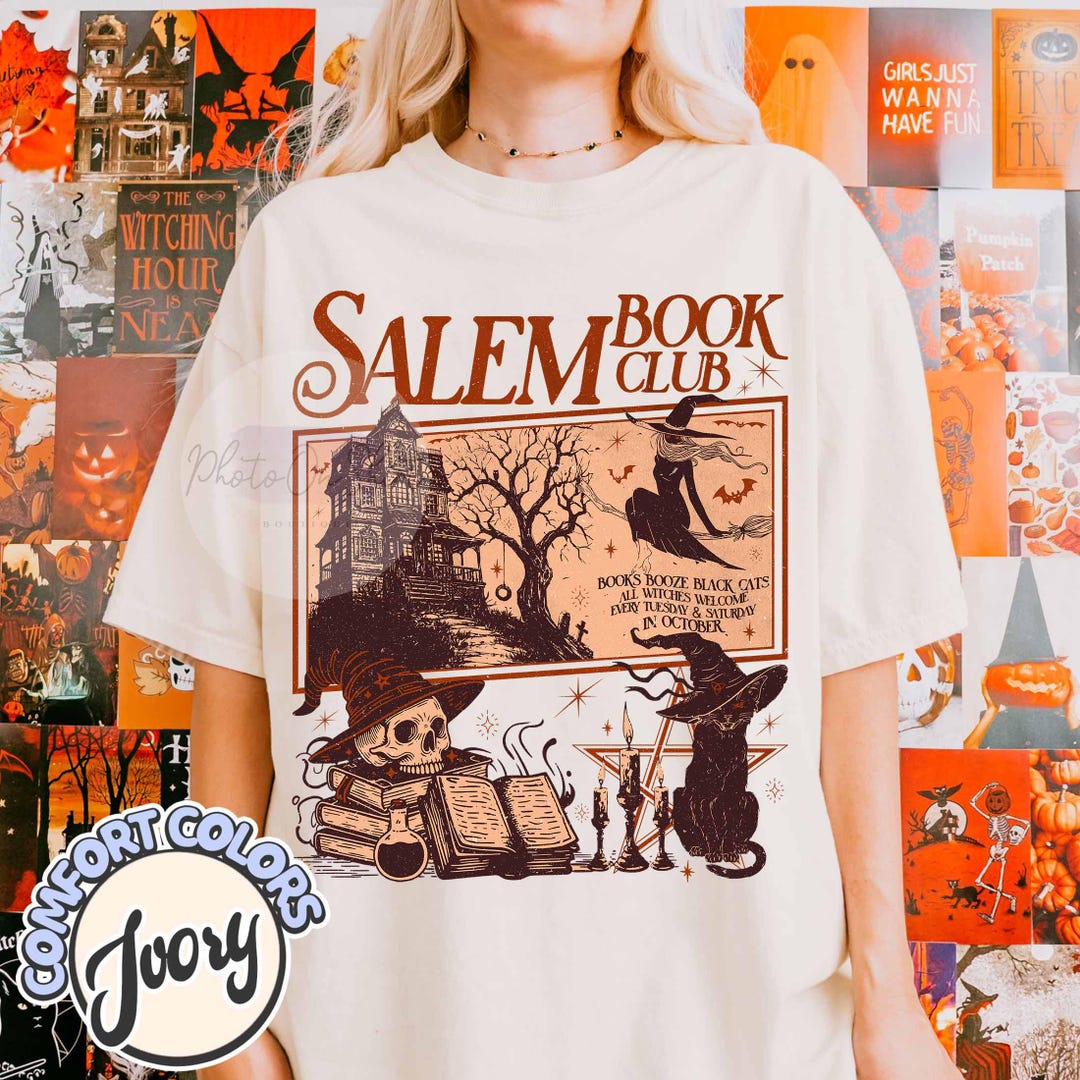 Salem Book Club Comfort Colors Shirt, Salem Witches, Spooky Season ...